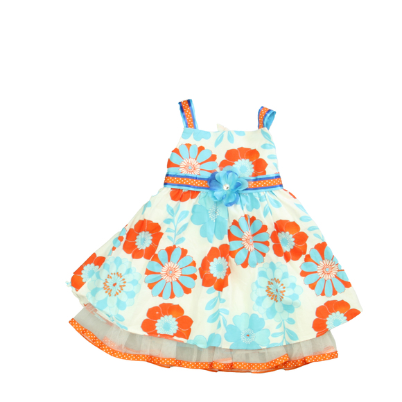 Rare Editions | Dresses | Rare Editions Girls White Blue Orange Dress ...